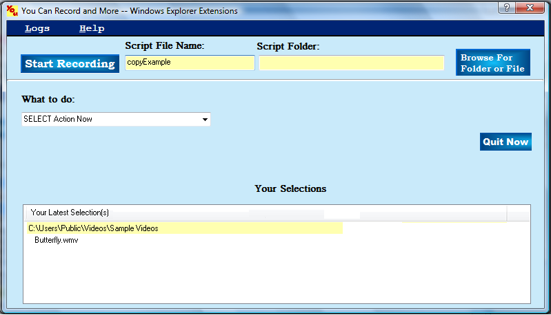Record a File Copy - Screenshots - Easier than creating a bat file