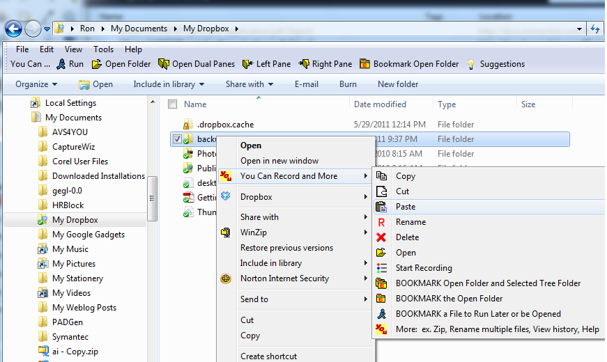 Record a File Copy - Screenshots - Easier than creating a bat file